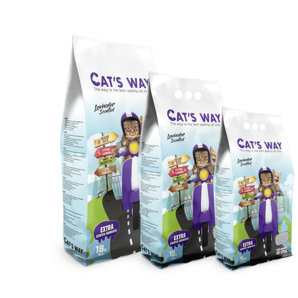 Nisip pentru litiera BENTONITA, CAT'S WAY, Lavanda, 5L, 4.25 KG GOPET ...