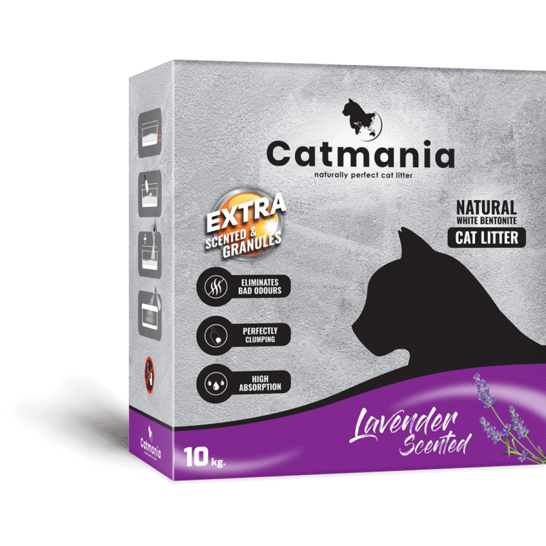 CATMANIA BOX LAVENDER (CARBON EFFECT)- 10KG GOPET | GoPet.ro